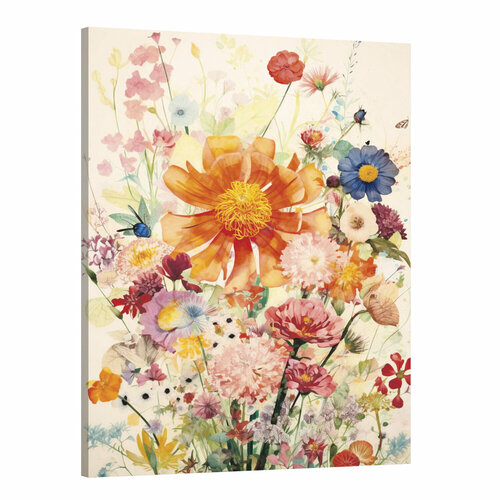 Интерьерная картина 50х70 "Пленительный цветочный калейдоскоп"