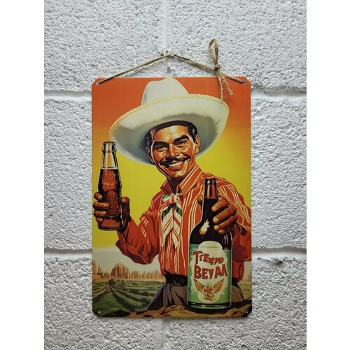 Мексика пиво постер на стену 20 на 30 см, шнур-подвес в подарок