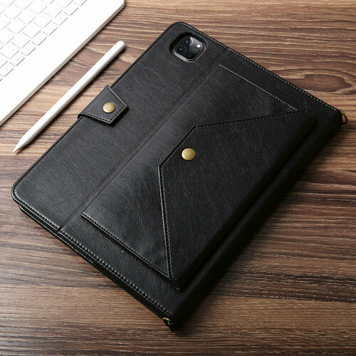 Чехол-папка-футляр-конверт MyPads из качественной эко-кожи черного цвета для iPad Air 1 модный красивый прикольный необычный с карманами