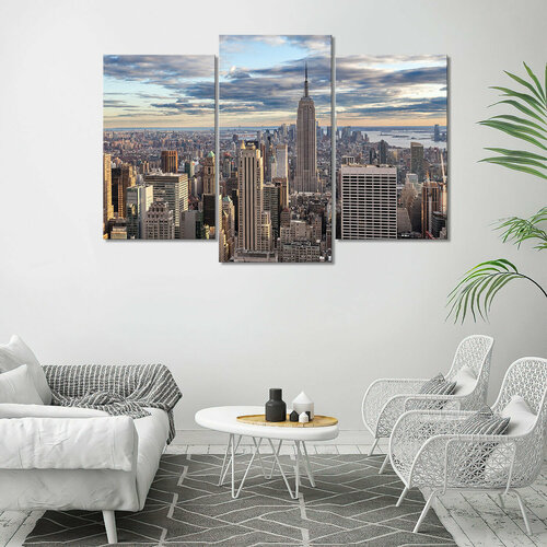 Модульная картина/Модульная картина на холсте/Модульная картина в подарок/ Городской пейзаж: Нью-Йорк 2 - Urban Landscape: New York City 2 120х80