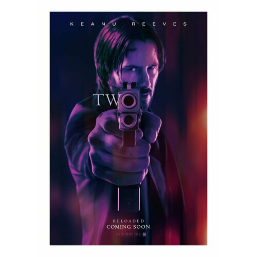 Плакат, постер на холсте Джон Уик 2 (John Wick: Chapter Two, 2017г). Размер 30 х 42 см