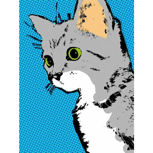 Плакат, постер на холсте Cat: Art/Кот Арт/искусство/арт/абстракция/творчество. Размер 42 на 60 см