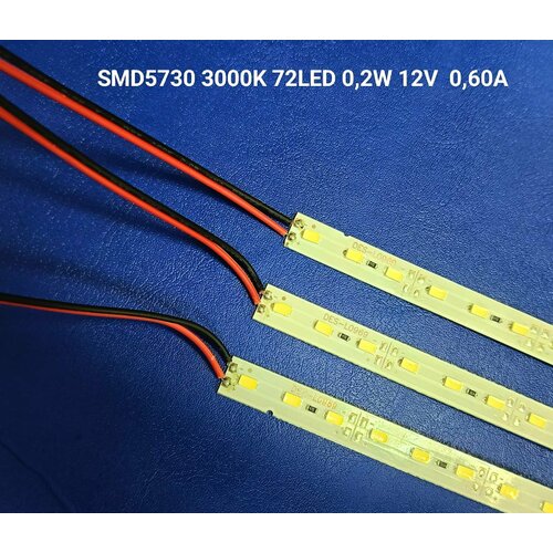 3шт Светодиодный модуль 1м 5730 3000K 72 LED 0,2W 12V 0,60А