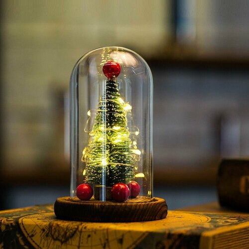 Мини-рождественская елка, светодиодные лампы, маленькие украшения, рождественские огни, подарки