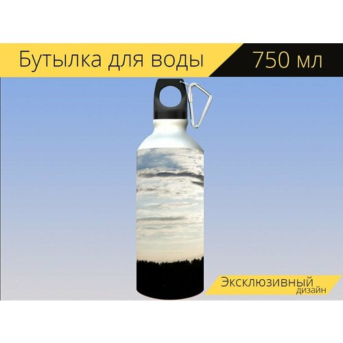 Бутылка фляга для воды "Свобода, статуя, ньюйорк" 750 мл. с карабином и принтом