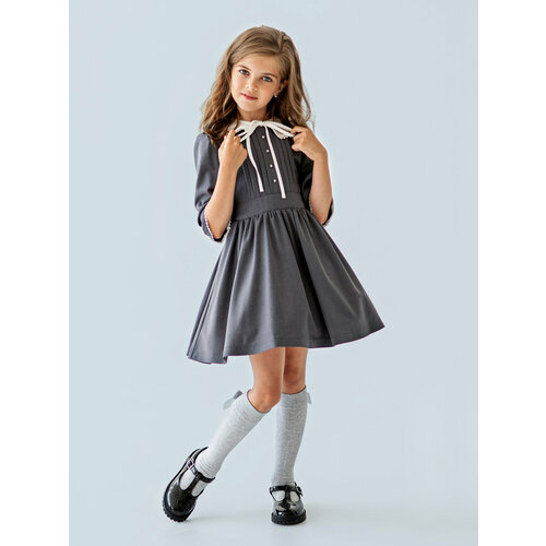 Школьное платье Ole!Twice, комплект, размер 122, серый
