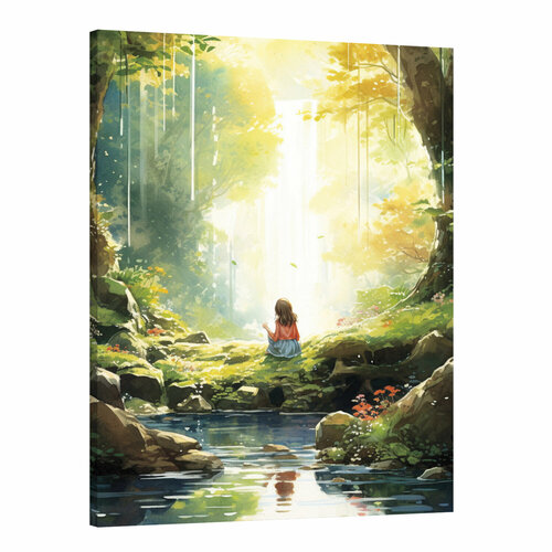 Интерьерная картина 50х70 "Девушка на фоне природы"