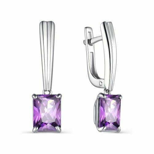 Серьги Яхонт, серебро, 925 проба, аметист, фиолетовый