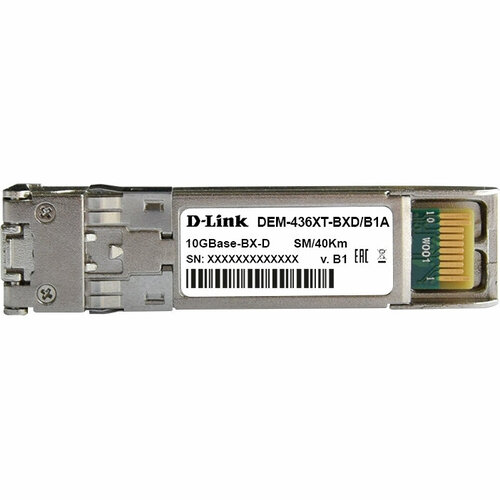 D-Link Трансивер/ 436XT-BXD/40KM WDM SFP+ Transceiver, 10GBase-ER, Simplex LC, TX: 1330nm, RX: 1270nm, Single-mode, 40KM