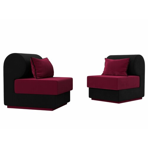 Набор Кипр-1 (2 кресла), Микровельвет бордовый и черный
