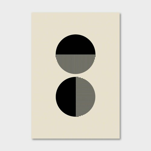 Постер для интерьера Postermarkt, Абстракция Черные круги, 50х70 см