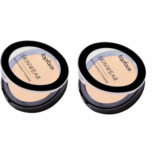 Topface Пудра матовая Skinwear matte effect powder, тон 01, светло-бежевый, 2 шт