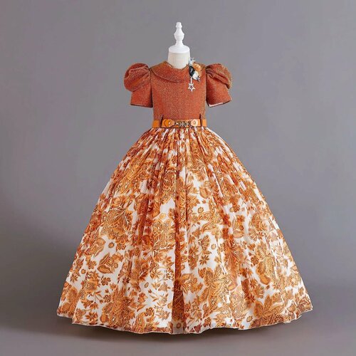 Платье, размер 110, оранжевый