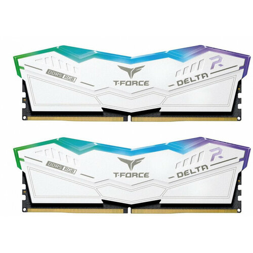 Модуль памяти DDR5 TEAMGROUP T-Force Delta RGB 48GB (2x24GB) 7600MHz CL36 (36-47-47-84) 1.4V / FF4D548G7600HC36EDC01 / White