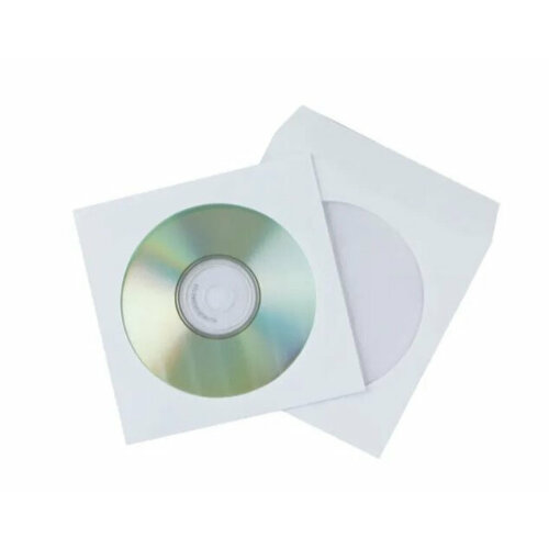 Конверт для CD дисков D2 Tech CDC-2-50, с окном, клей дискрин, 50 шт.