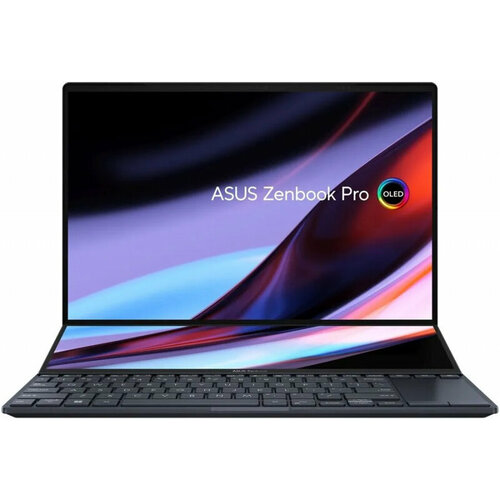 ASUS ZenBook Pro Duo UX8402VU-P1036W, 14.5", OLED, Intel Core i7 13700H 2.4ГГц, 14-ядерный, 16ГБ LPDDR5, 1ТБ SSD, NVIDIA GeForce RTX 4050 для ноутбуков - 6 ГБ, W11H, черный [90NB10X2-M003C0]