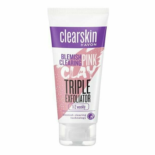 AVON ClearSkin Розовый глиняный скраб-пилинг для лица Для проблемной кожи, 75 мл