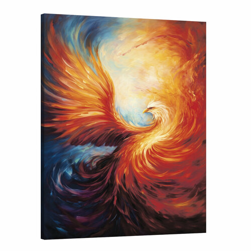 Интерьерная картина 50х70 "Пламенный танец Феникса"
