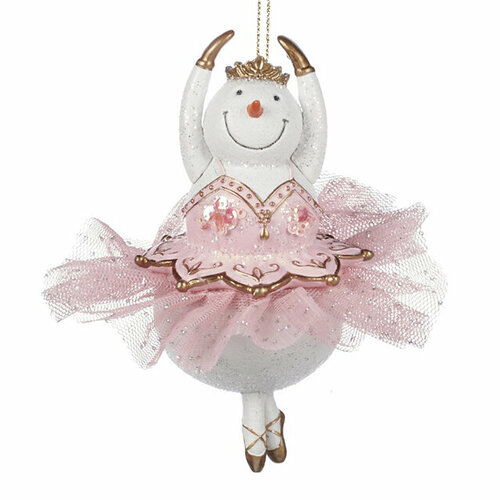 Goodwill Елочная игрушка Снеговик-Балерун Анес в розовой пачке 12 см, подвеска TR 21210