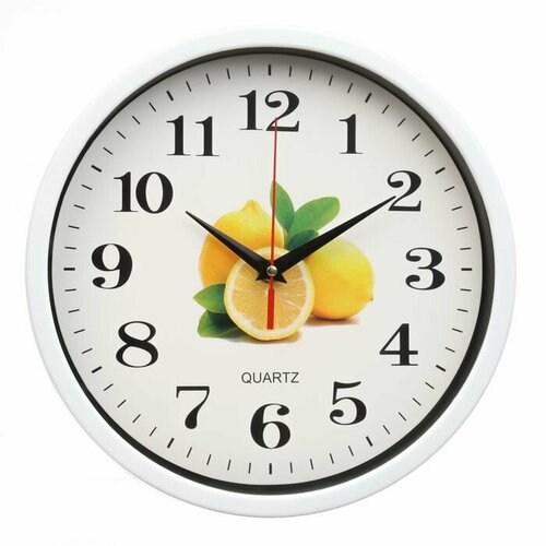 Часы настенные, серия: Кухня, "Лимоны", плавный ход, диаметр 28 см
