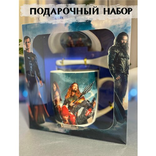 Подарочный набор - посуда "Супергерои - Аквамен" (Кружка, блюдце, ложка)