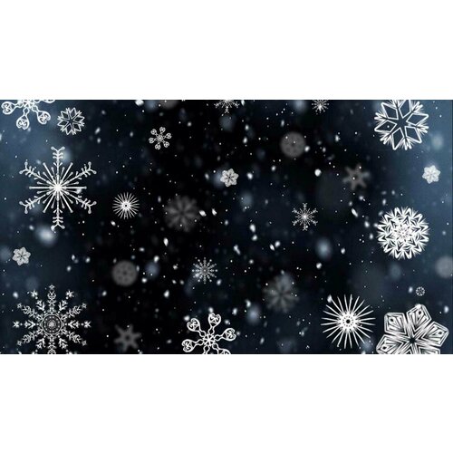 Картина на холсте 110x60 LinxOne "Снежинки узоры текстура" интерьерная для дома / на стену / на кухню / с подрамником