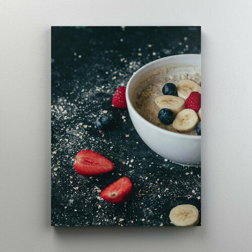 Интерьерная картина на холсте "Завтрак с ягодами" для кухни, кафе и ресторанов, размер 30x40 см