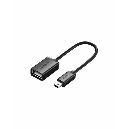 Кабель UGREEN US249 (10383) Mini USB 5Pin Male To USB 2.0 A Female OTG Cable. 10 см. черный