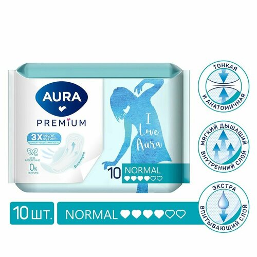 Прокладки гигиенические Aura Premium Normal 10шт х1шт