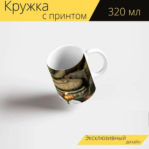 Кружка с рисунком, принтом "Будда, символ, религия" 320 мл.