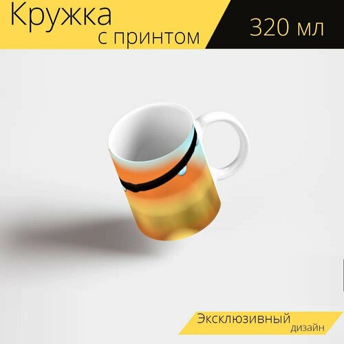 Кружка с рисунком, принтом "Капля воды, капли, вода" 320 мл.