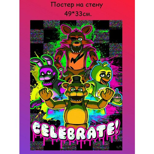 Постер, плакат на стену 'Five Nights at Freddy's' 49х33 см (A3+)