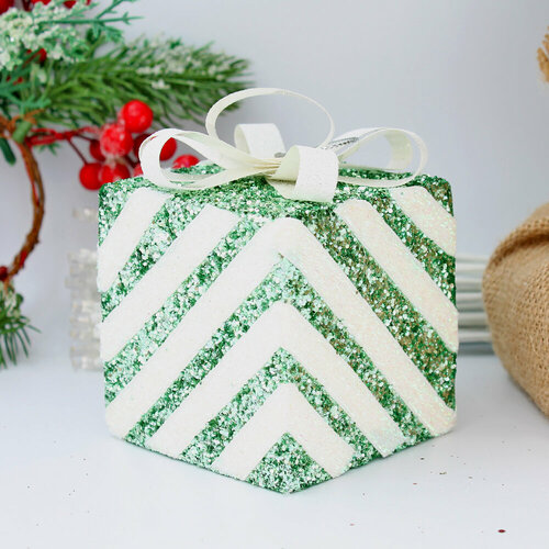 Рождественский декор Подарок зеленый 8 см SX-2144-KR1