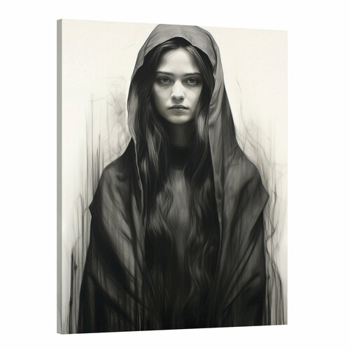 Интерьерная картина 50х70 "Девушка в черном"