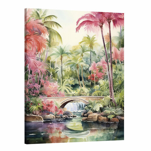 Интерьерная картина 50х70 "Розовый оазис"