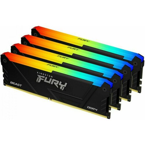 Оперативная память 64Gb DDR4 3200MHz Kingston Fury Beast RGB (4x16Gb KIT) (KF432C16BB12AK4/64)