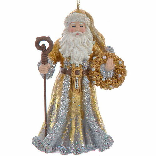 Kurts Adler Елочная игрушка Санта с венком: Berceuse 13 см, подвеска E0798