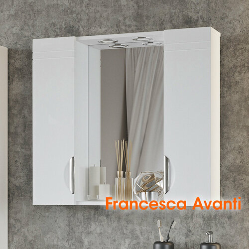 Шкаф-зеркало Francesca Avanti Доминго 80 2 шкафчика белый