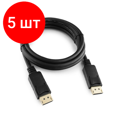 Комплект 5 штук, Кабель Cablexpert DisplayPort - DisplayPort 2 метра CC-DP3-2M