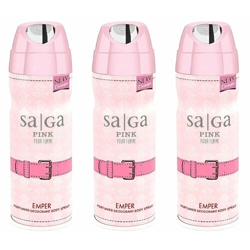 Emper Дезодорант для женщин Saga Pink, 200 мл, 3 шт