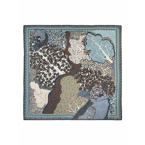 Платок ELEGANZZA,120х120 см, голубой
