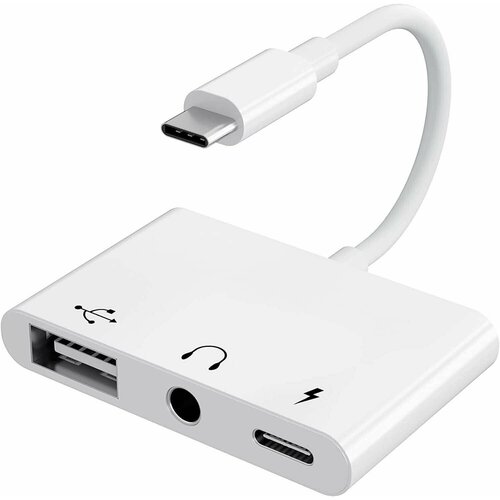 3 в 1, адаптер для наушников USB C на 3 5 разъемов с зарядным устройством USB-адаптер OTG, разветвитель разъема для наушников типа C на Aux Audio