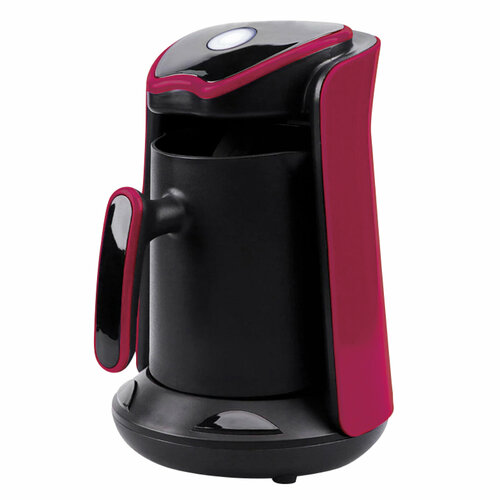 Кофеварка электрическая HOTTER HX-1100R чёрная с розовым , автоотключение, 300мл, 600Вт