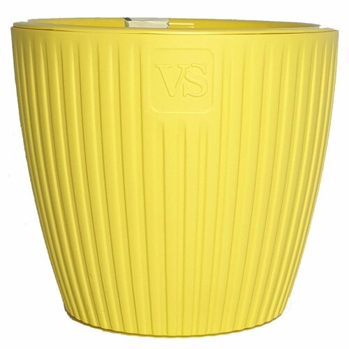 Горшок пластиковый Эви желтый d14 см h13 см 1,5 л