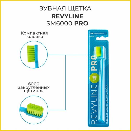 Зубная щетка Revyline SM6000 PRO, голубая/салатовая