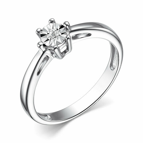 Кольцо помолвочное Diamant online, серебро, 925 проба, бриллиант, размер 16.5, бесцветный