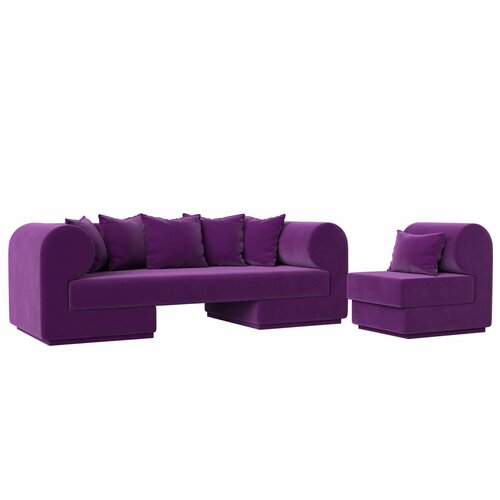 Набор Кипр-2 (диван, кресло), Микровельвет фиолетовый