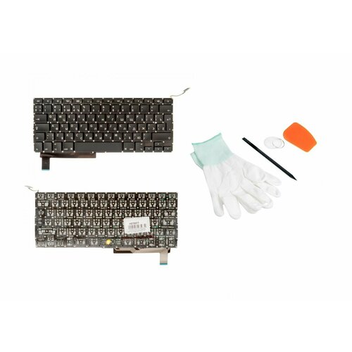 Keyboard / Клавиатура для Apple MacBook Pro 15 A1286 Mid 2009 - Mid 2012 (ZeepDeep Haptic) Г-образный Enter RUS