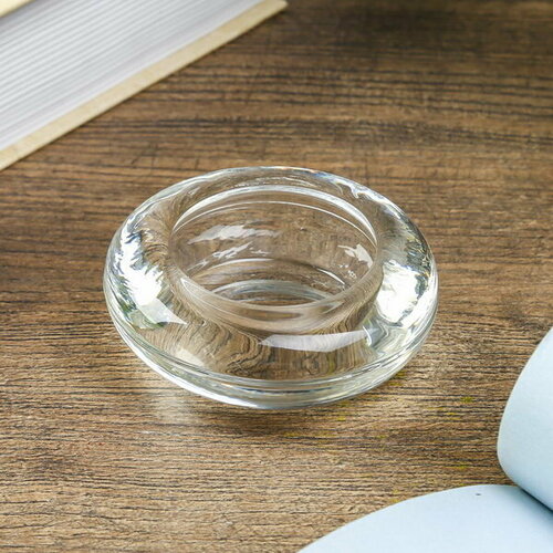 Подсвечник стекло на 1 свечу "Круг" прозрачный 2.5х6.5х6.5 см