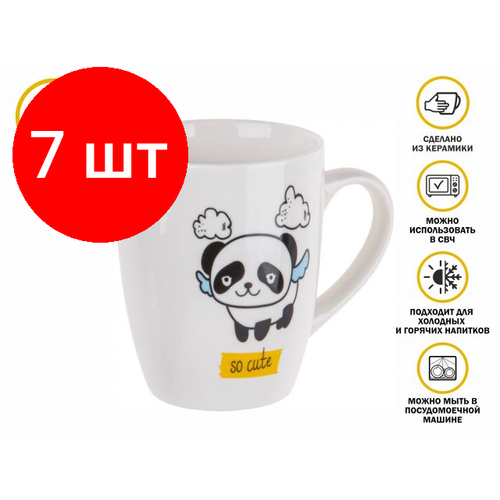 Комплект 7 штук, Кружка керамическая, 360 мл, MINI PANDA-2, PERFECTO LINEA (30-063332)